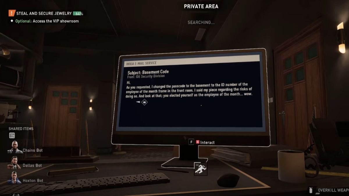 Payday 3 Dirty Ice Basement Code: Where to Find It
